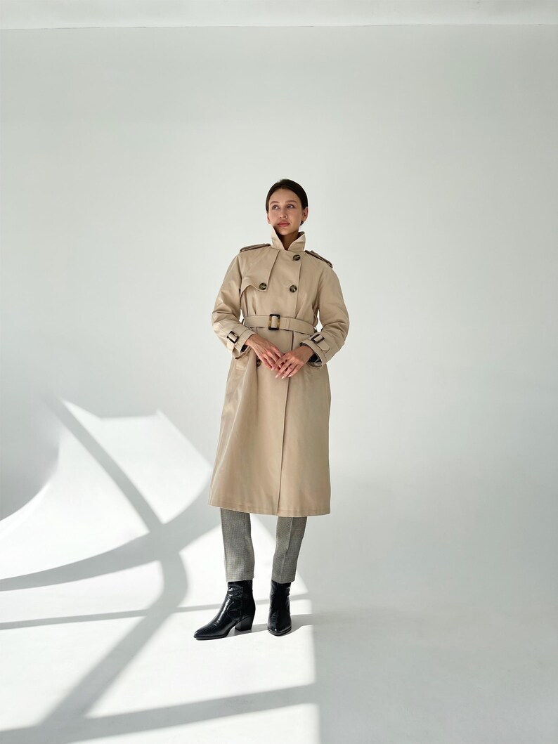 Beige Trench Coat, Trench Coat for Women, Oversized Trench Coat for ...