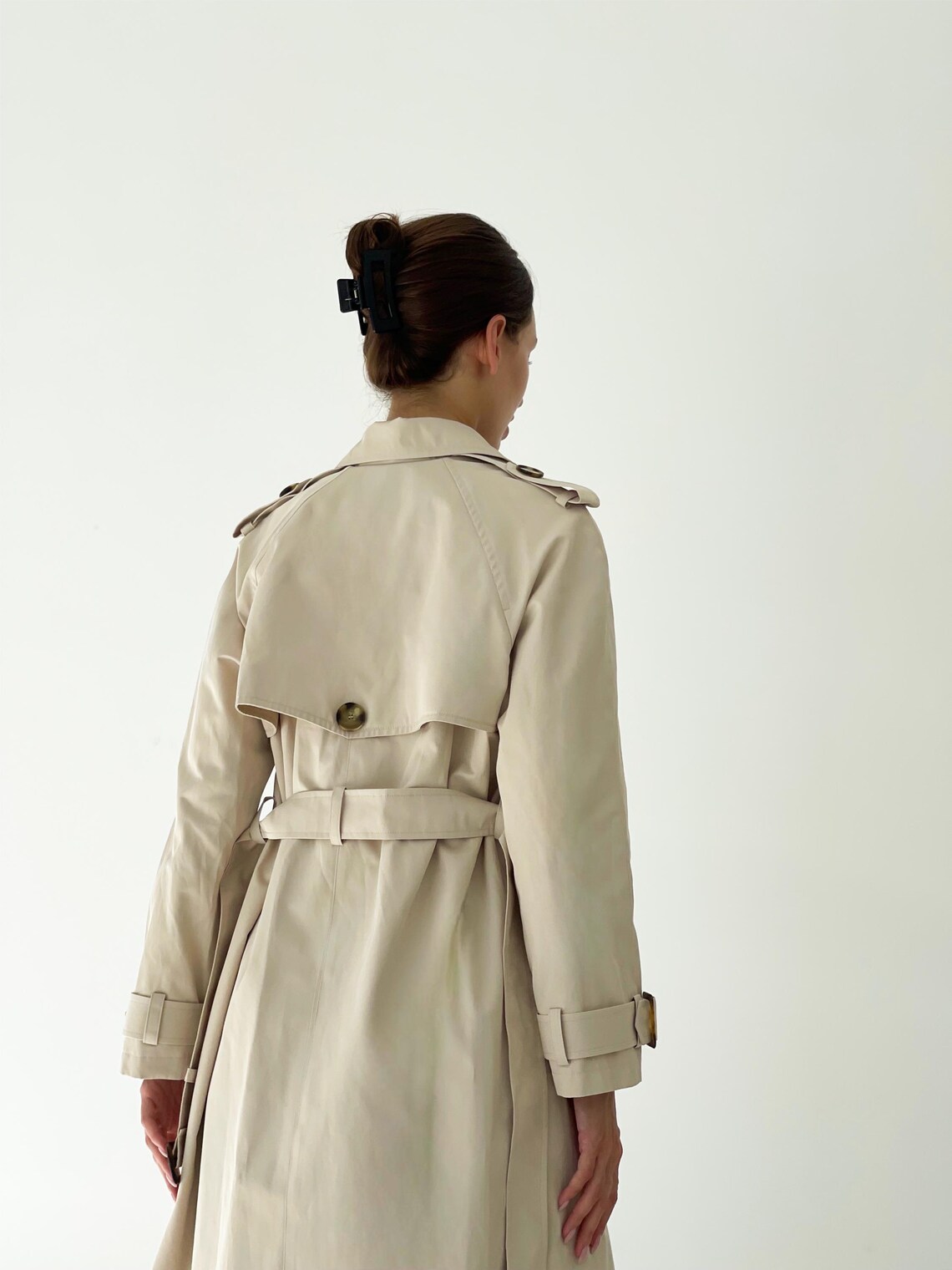 Ivory Trench Coat, Trench Coat Women, Long Oversized Trench Coat ...