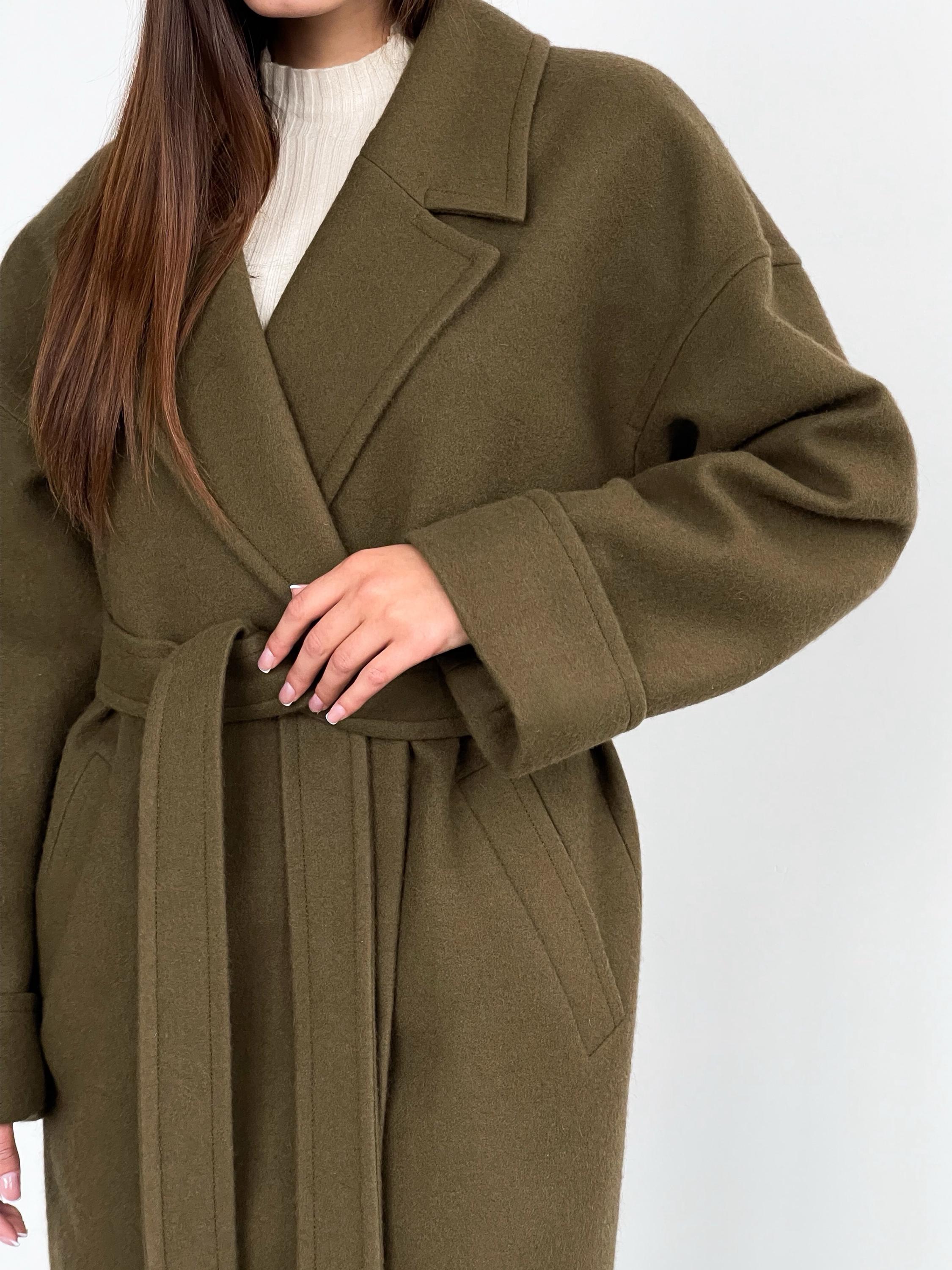 Olive Green Wool Coat, Oversized Belted Autumn Coat - Etsy