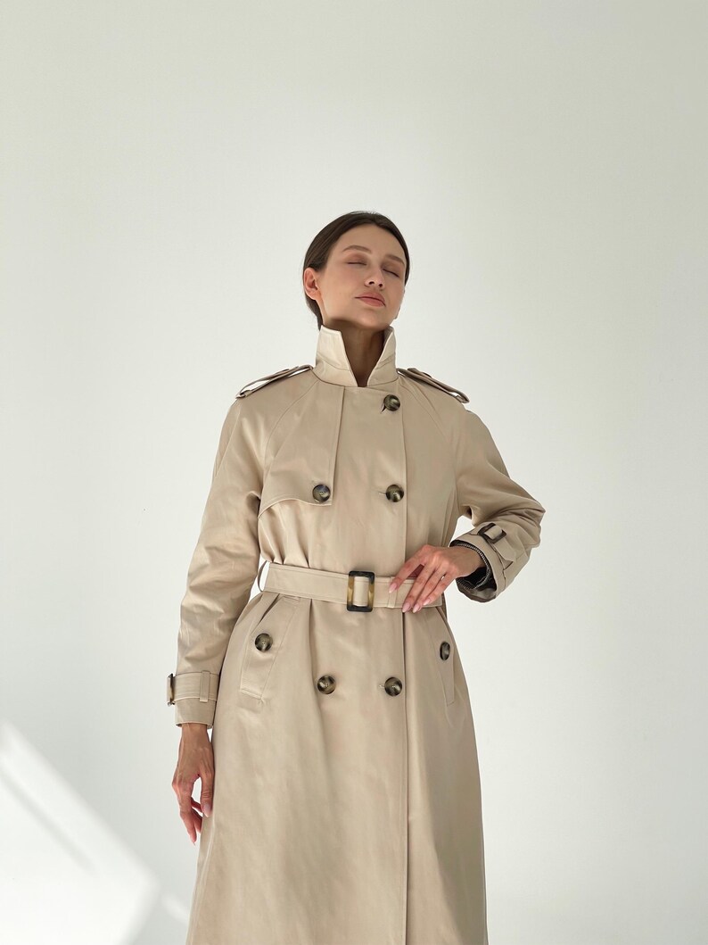Beige Trench Coat, Trench Coat for Women, Oversized Trench Coat for ...