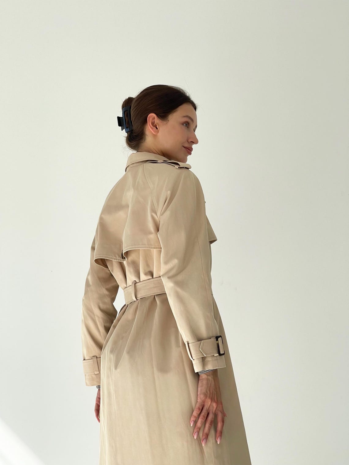 Beige Trench Coat, Trench Coat for Women, Oversized Trench Coat for ...