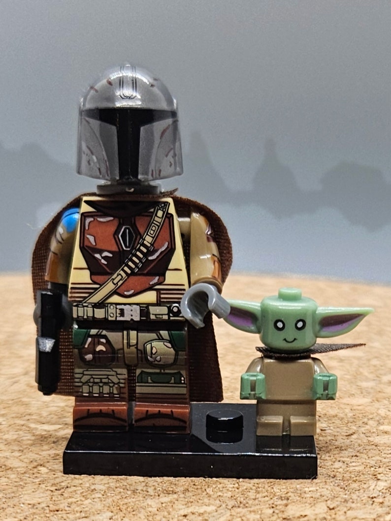 The Mandolorian and Baby Yoda Star Wars Custom Minifigure. Comes Brand ...