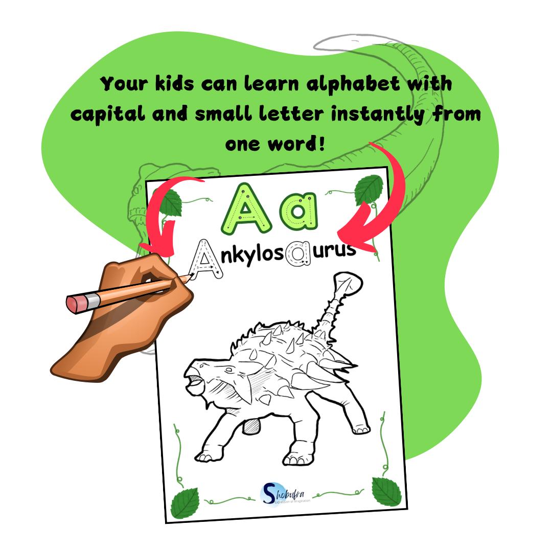 Coloring and Learning Alphabet is Fun With Dinosaurs Volume 1 - Etsy