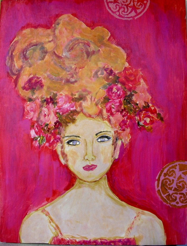 Woman Print Fine Art Print Floral Art Print Gift for Her - Etsy