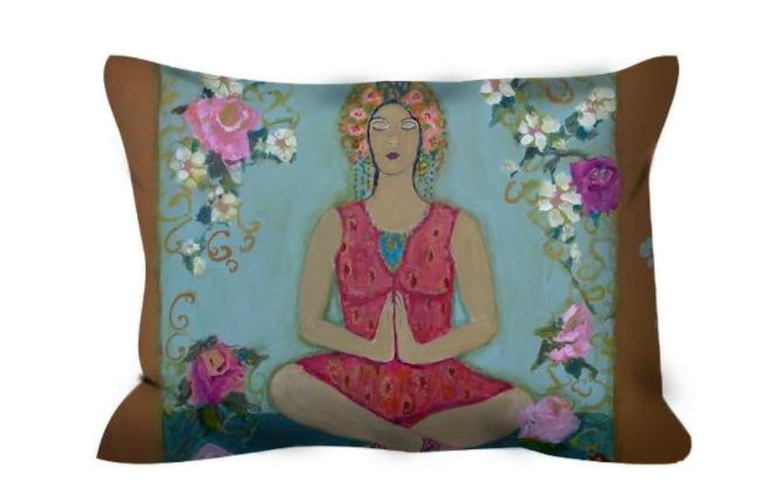 Zen Decorative Pillow~ Lotus Flower Pillow ~ Buddha Goddess ~ Zen Decor ...
