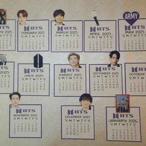 BTS Calendar, Desktop Calendar, Bangtan, Back to School - Etsy