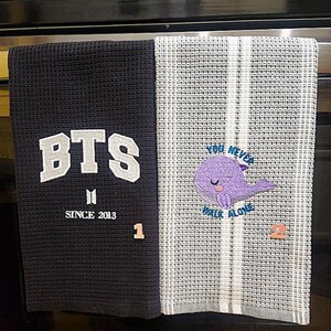 BTS Embroidered Kitchen Towels - Etsy