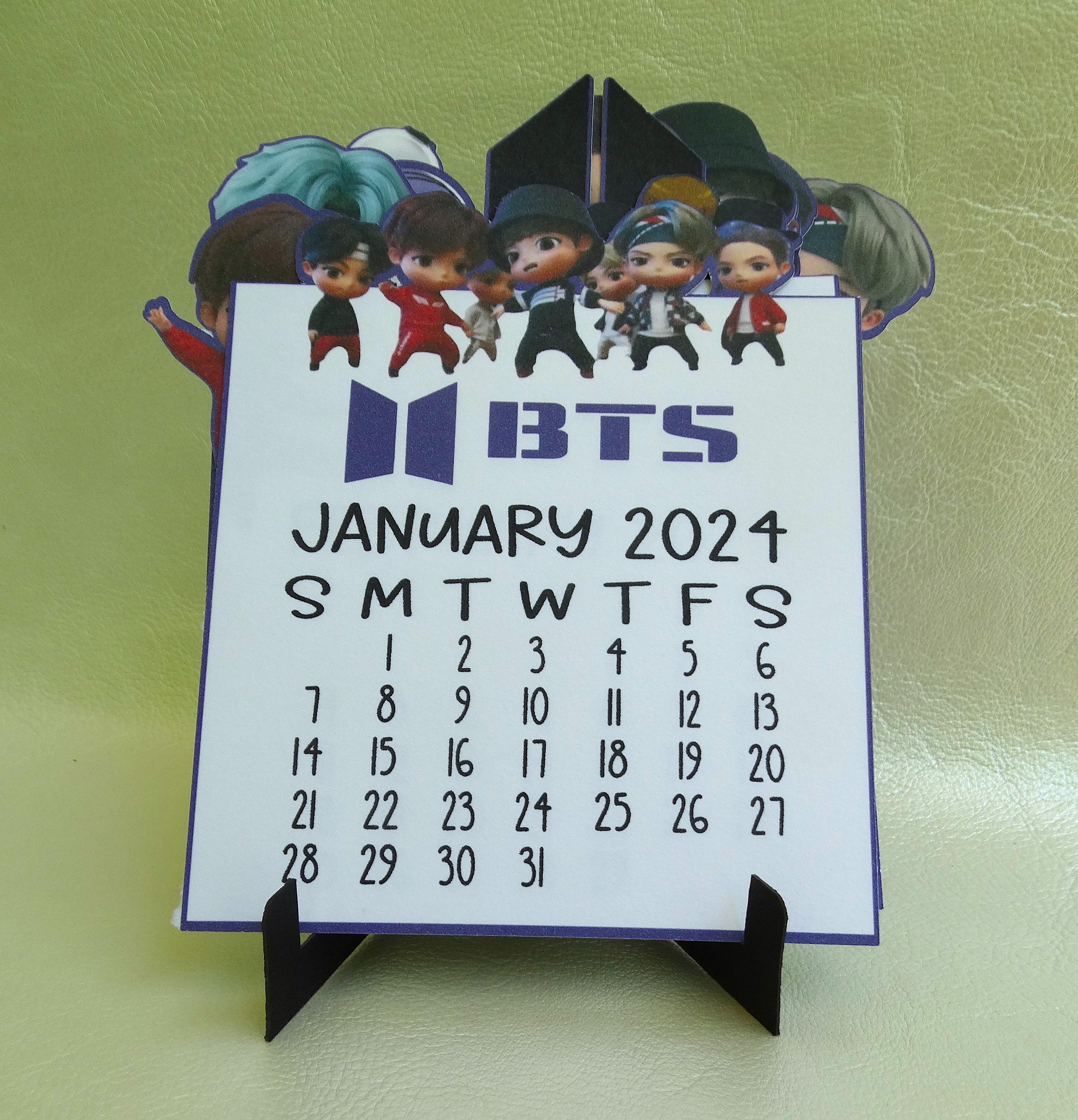 BTS Calendar, Desktop Calendar, Bangtan, Back to School - Etsy