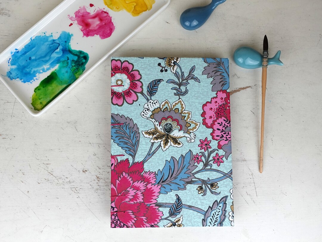 Painting Notebook, Watercolor Pink Floralies, Handmade and Unique ...
