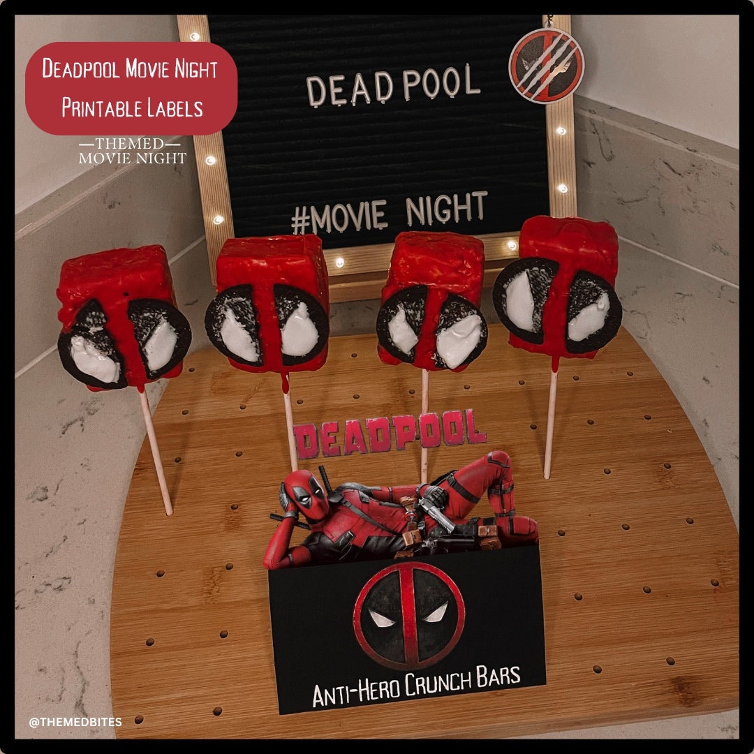 Deadpool Themed Movie Night | Party Decor | Printable Labels | Birthday ...