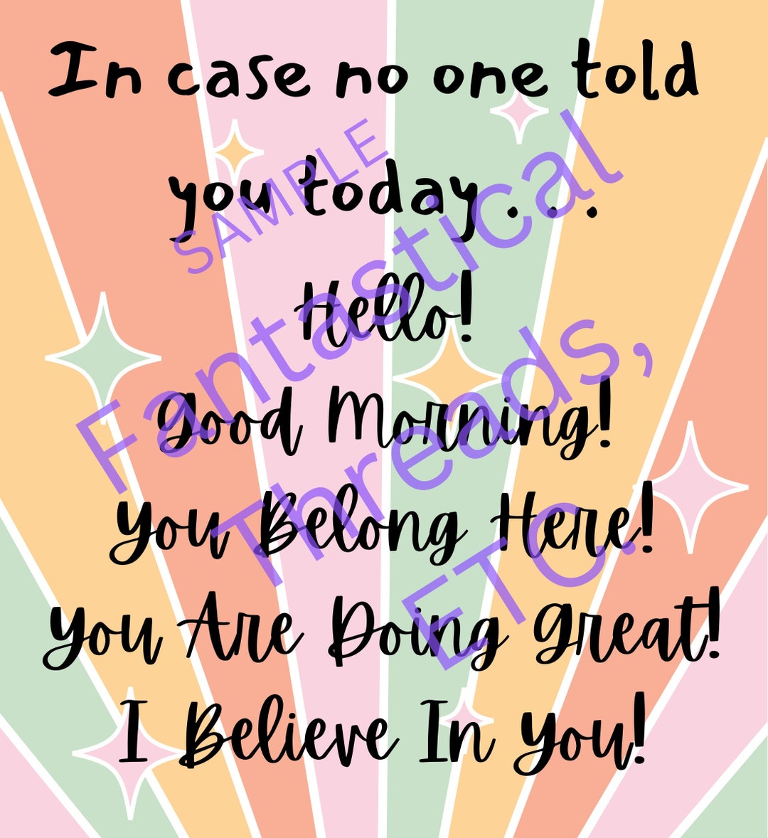 In Case No One Told You Today Poster - Etsy