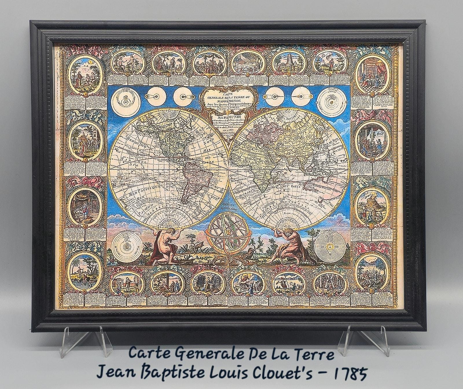Old World Map - Carte Generale De La Terre - Jean Baptiste Louis Clouet ...