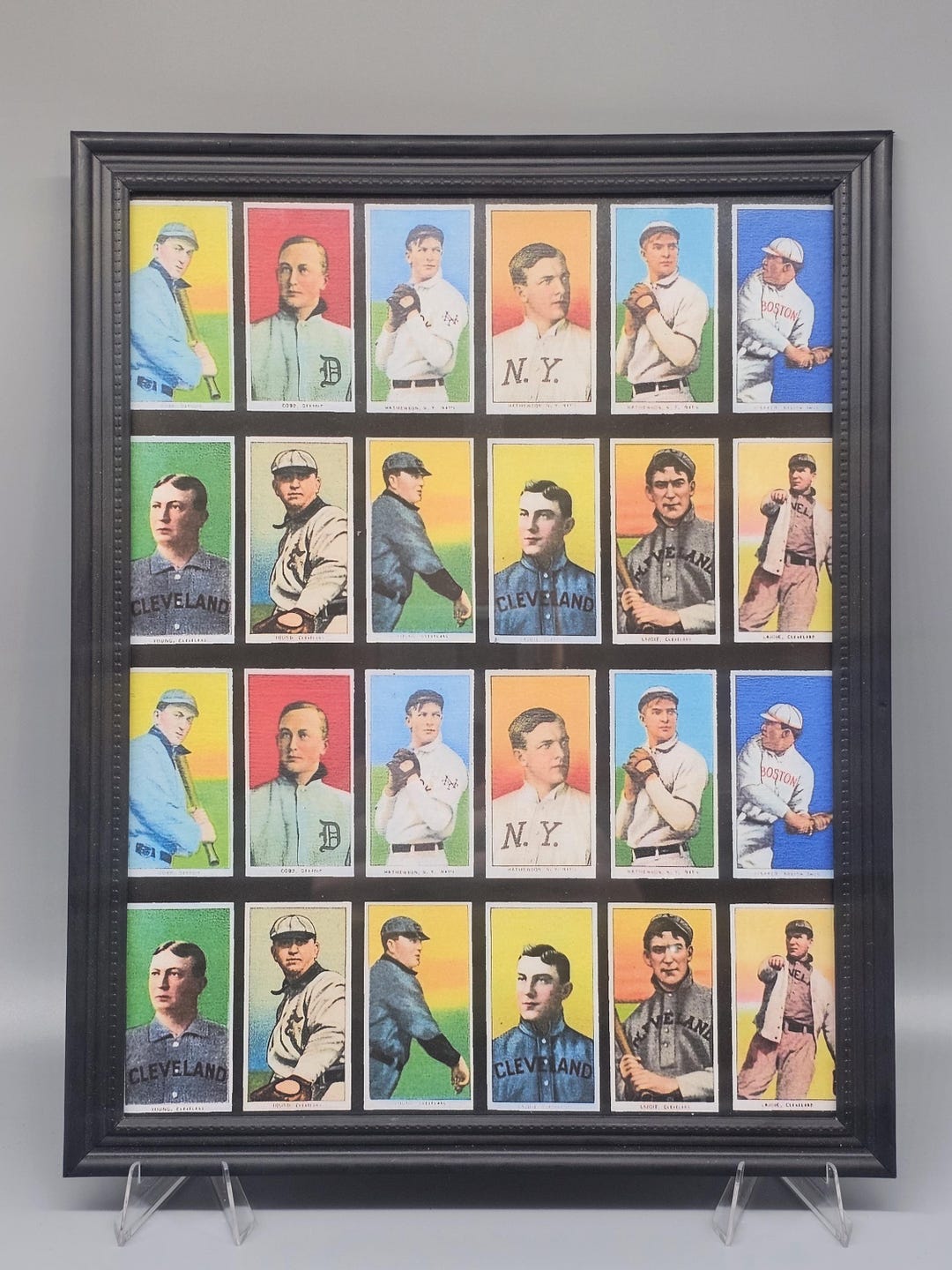 Uncut T206 1909 Tabacco Cards in Black Wood Frame. - Etsy