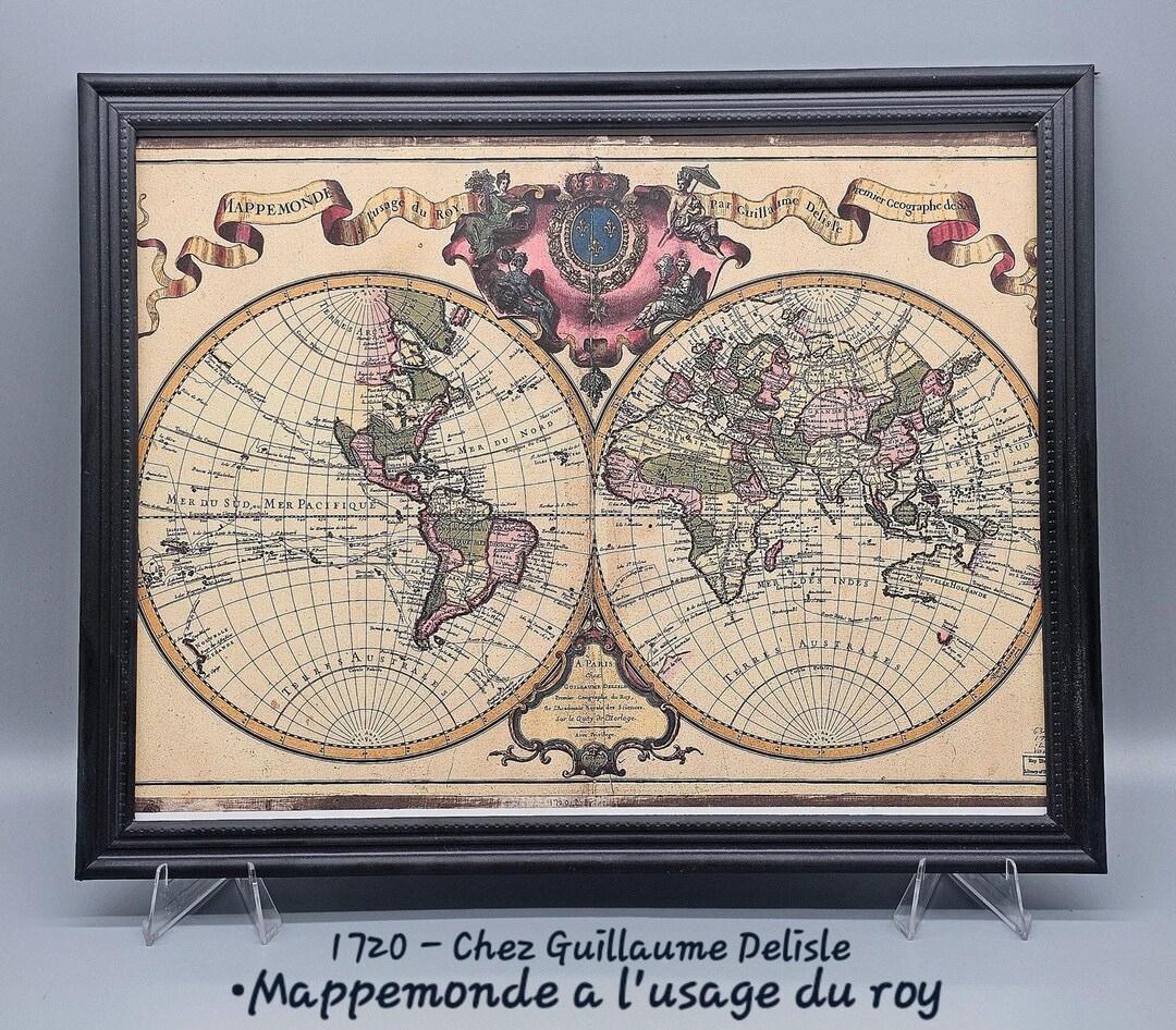 Chez Guillaume Delisle - 1720 Mappemonde - a L'usage Du Roy Old World ...