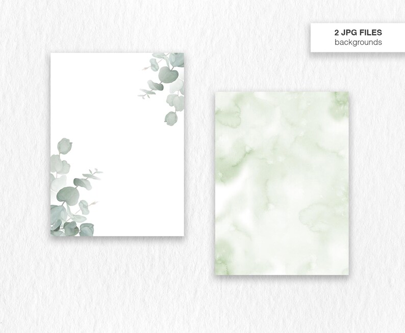 Watercolor Eucalyptus Frames, Watercolor Backgrounds, Floral Wreath ...