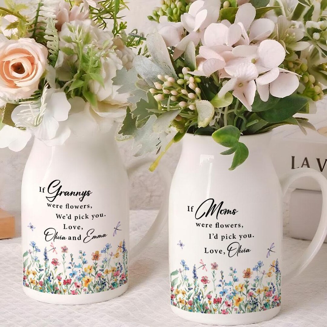 Custom Flower Vase for Mom or Grandma, Personalized Mother’s Day Gift ...