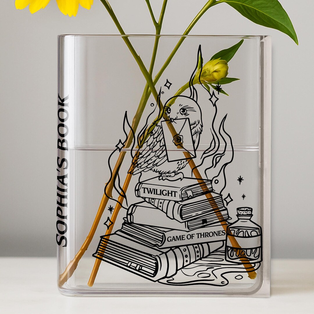 Custom Acrylic Book Vase, Personalized Eco-friendly Book-shaped Vase ...