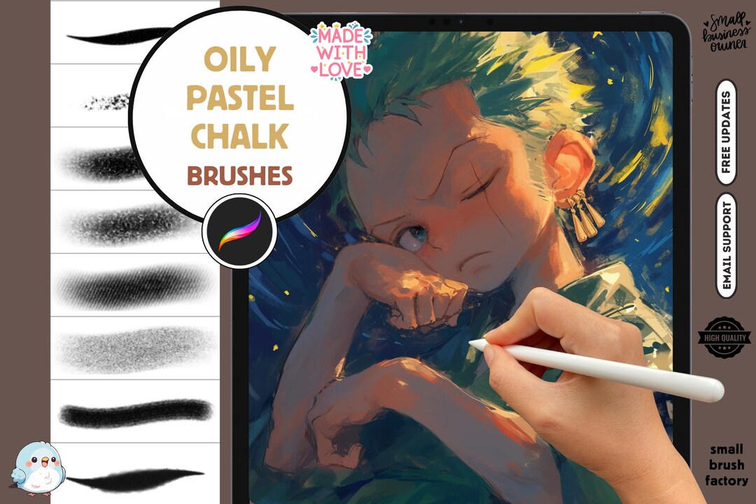 Procreate Brushes: Oily Pastel Chalk Mastery, 17 Brushes for Realistic Traditional Strokes ...
