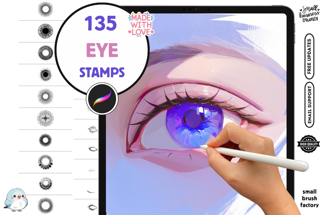 Procreate Eye Stamps: Eyelash, Iris & Brush Pack - Etsy