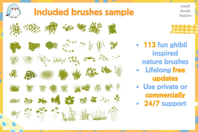 Ghibli Nature Procreate Brushes: Backgrounds, Foliage, Weather - Etsy