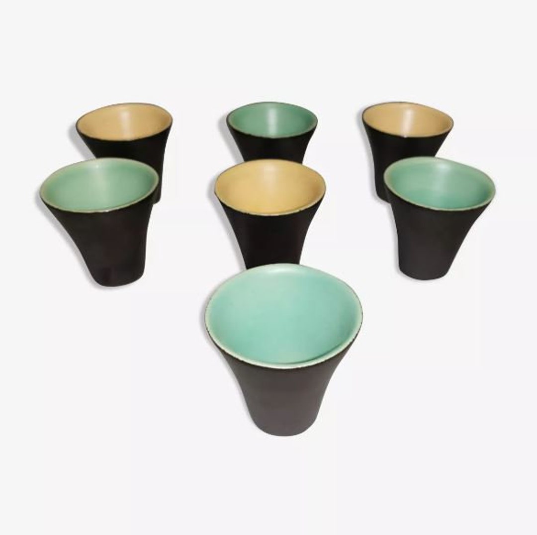 Set of 7 Vintage Ceramic Coffee Cups/tumblers From the 1950s/60s. - Etsy