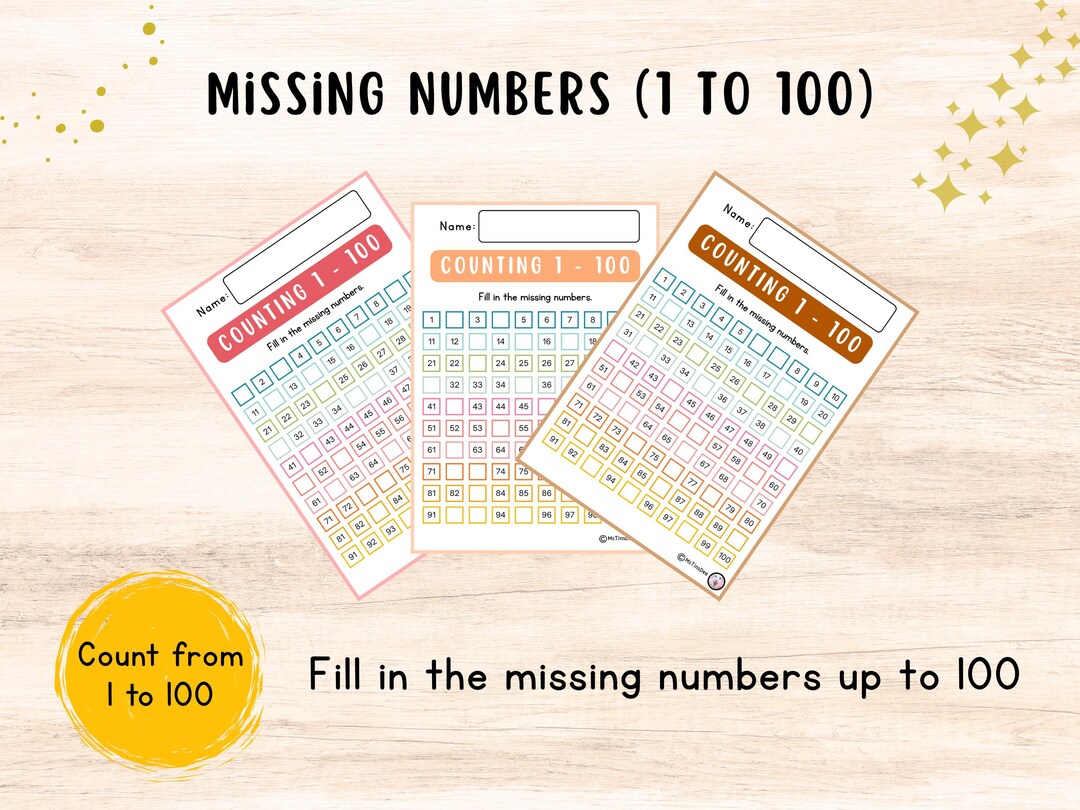 Missing Numbers | Counting to 100 | Number Recognition | Writing ...