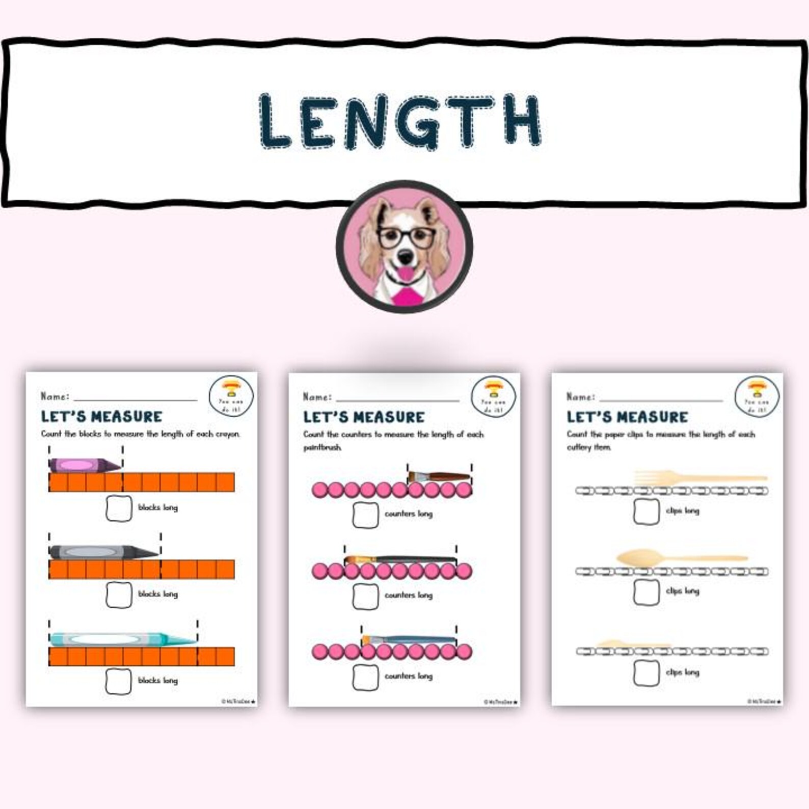 Length | Non-standard Units of Measurement | Measurement | Worksheet ...