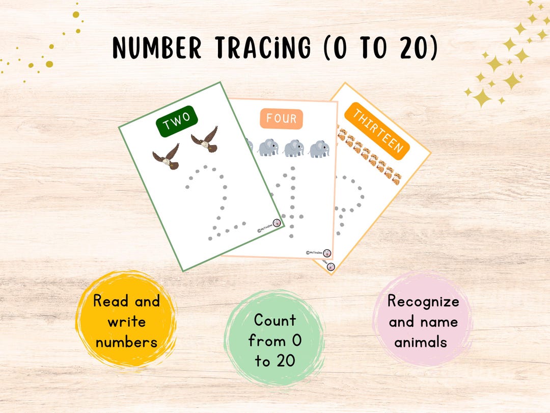 Animal Number Tracing | Number Recognition | 0 - 20 | Writing ...