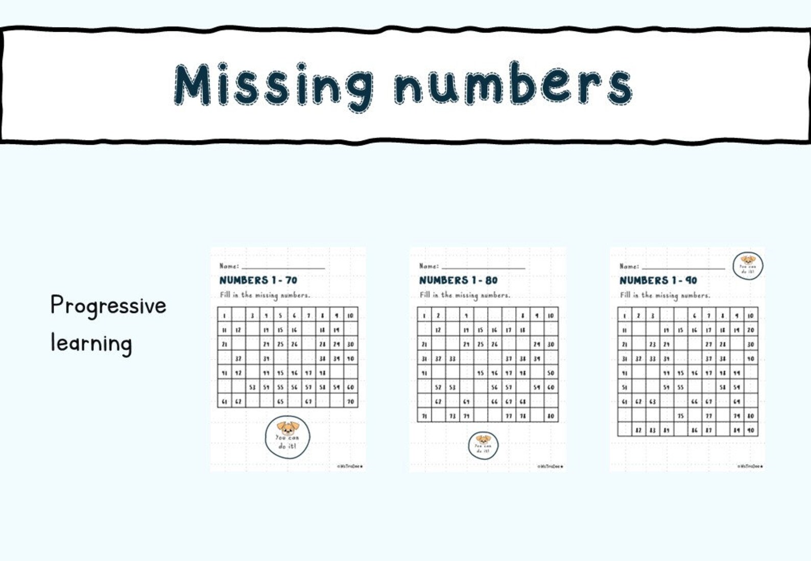 Numbers to 100 | Counting | Missing Numbers | Hidden Numbers ...