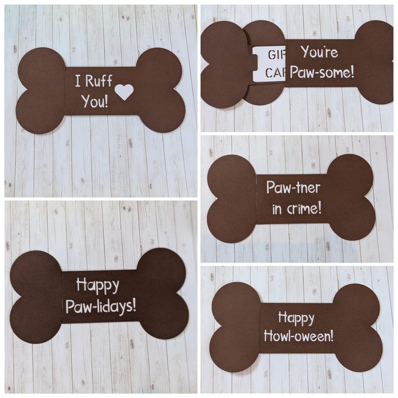 Custom Dog Paw or Dog Bone Gift Card Holder - Etsy