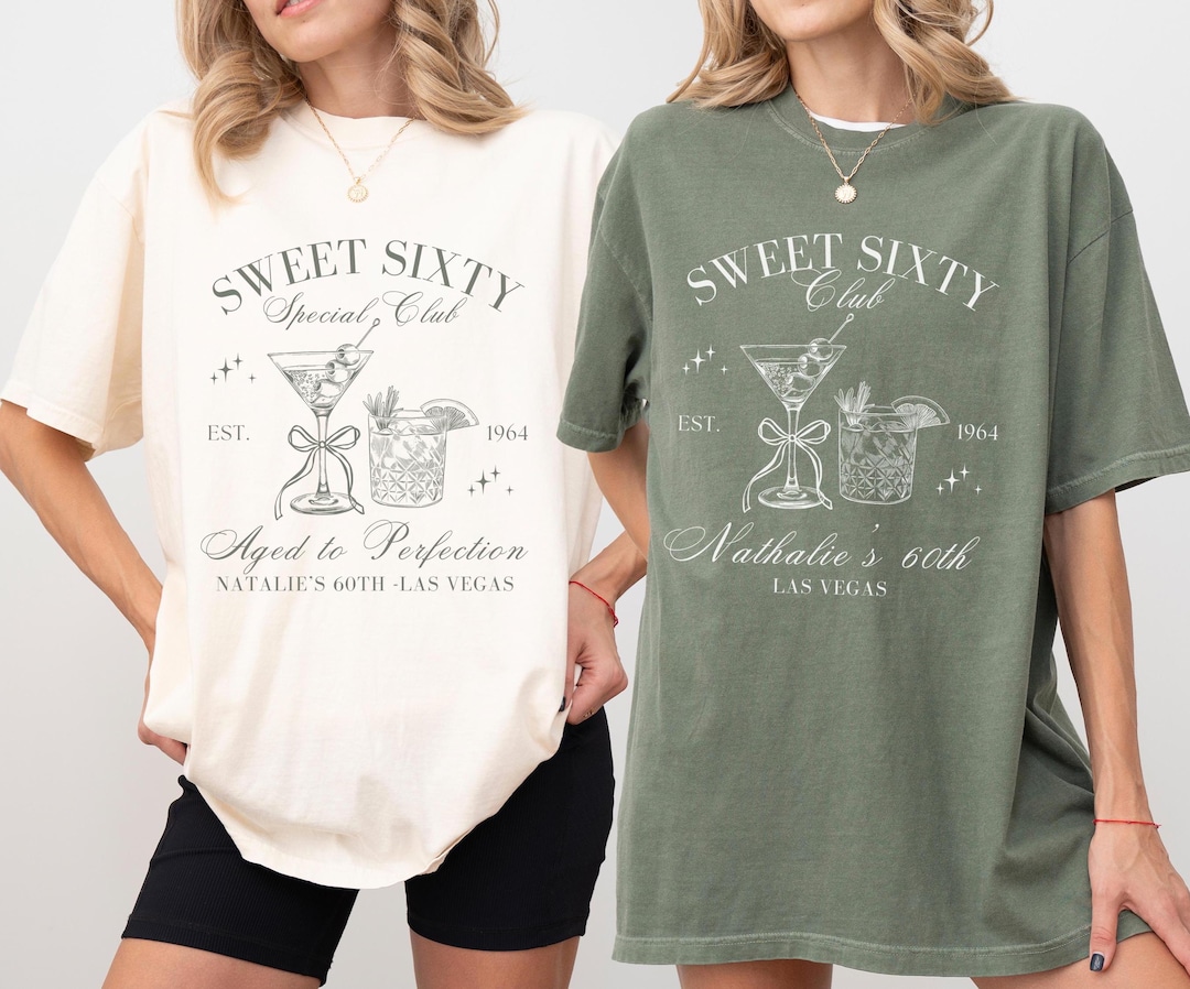 Sweet Sixty Birthday Party Shirt, Custom Cocktail Social Club Shirts ...