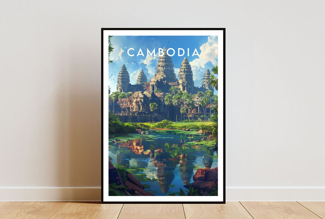 Cambodia Travel Print, Angkor Wat Poster, Cambodia Poster, Travel Wall ...