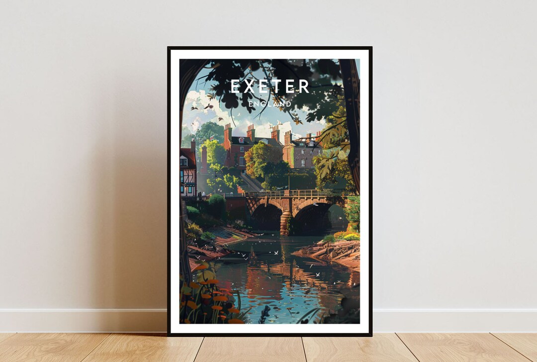 Exeter Travel Print - England, Exeter Poster, England Poster, Travel ...