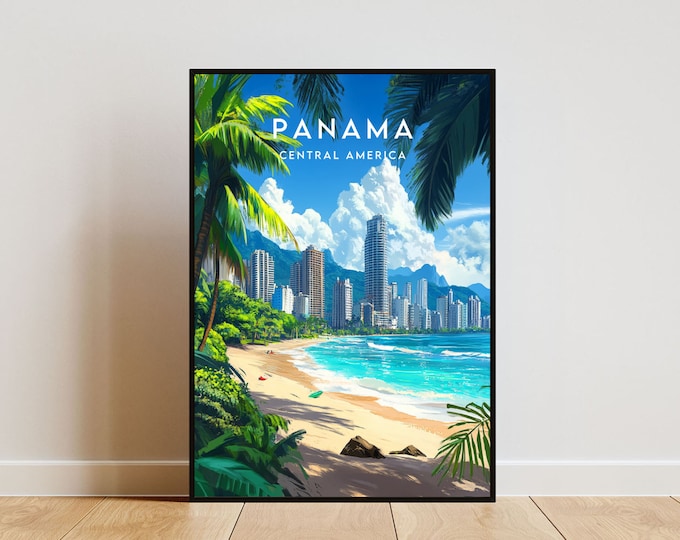 Panama Tropical Beach Paradise Art | Panama Poster | Central America ...