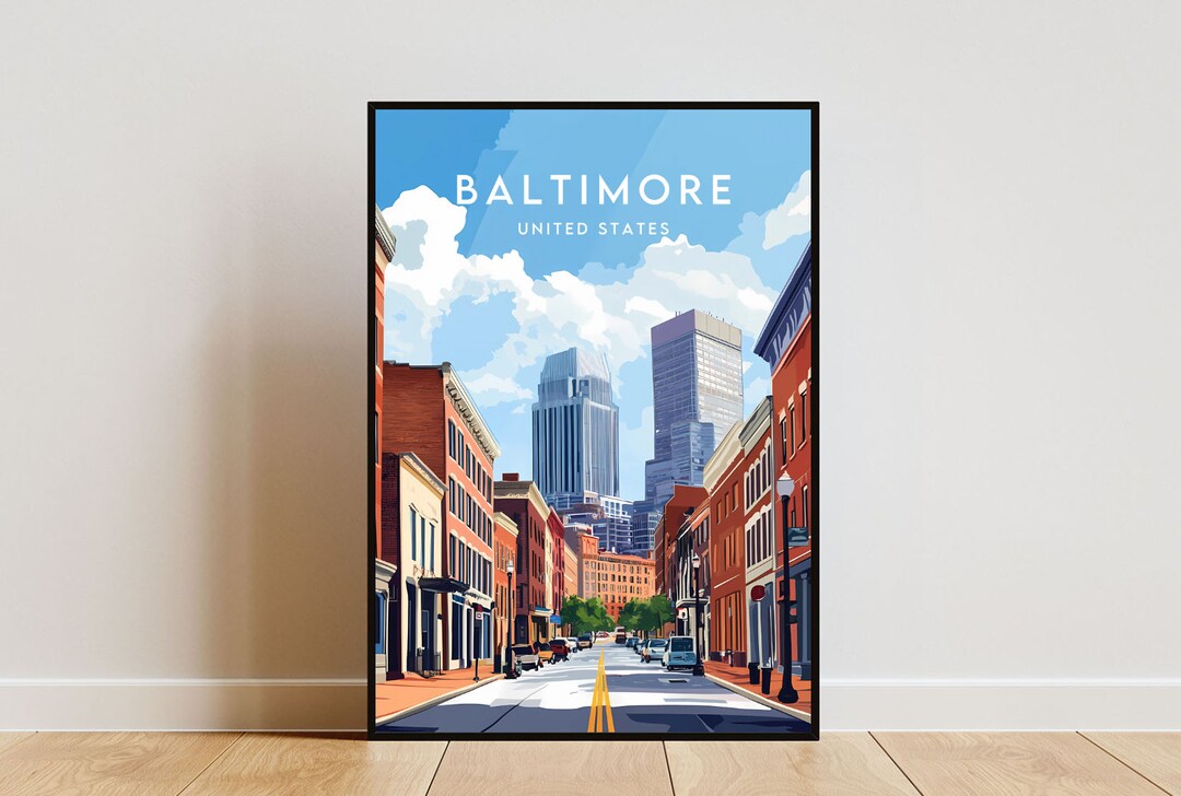 Baltimore Travel Print - United States, Baltimore Poster, America ...