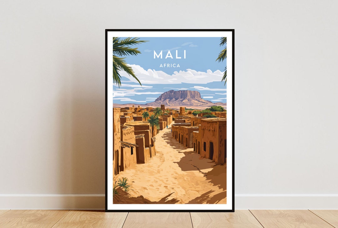 Mali Travel Print - Africa, Mali Poster, Africa Poster, Travel Wall Art ...