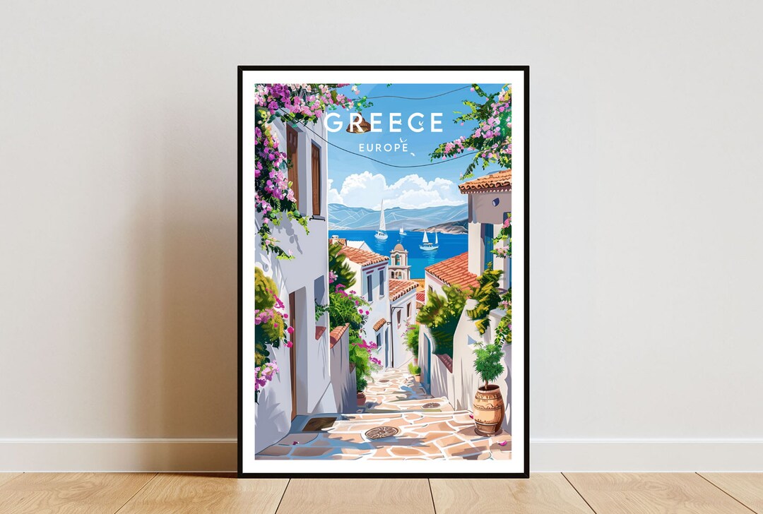 Greece Travel Print - Europe, Europe Poster, Greece Poster, Travel Wall ...