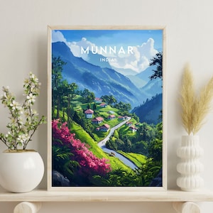 Munnar Travel Print - India, Munnar Poster, India Poster, Travel Wall ...