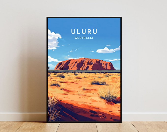 Uluru Rock Travel Print - Australia Poster - Custom Personalised ...