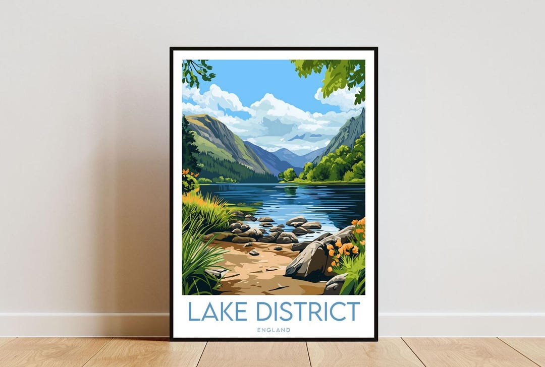 Lake District Travel Print - England, Lake District Poster, England ...