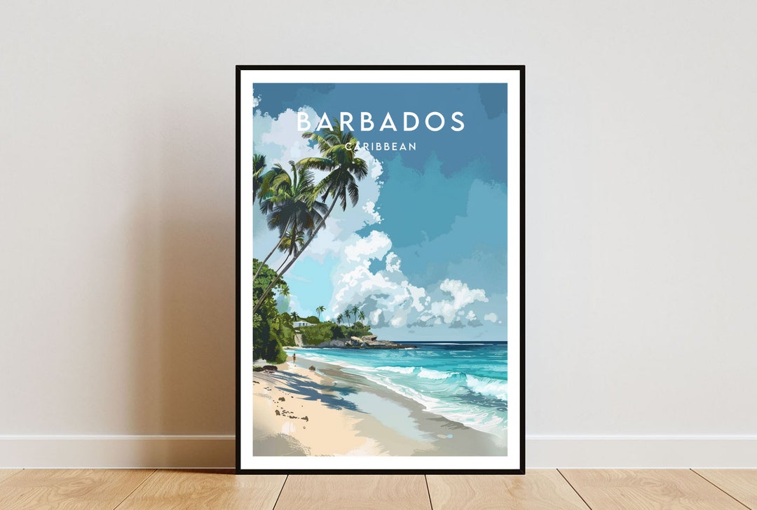 Barbados Travel Print - Caribbean, Barbados Poster, Caribbean Poster ...