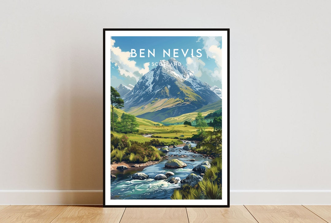 Ben Nevis Travel Print - Scotland, Ben Nevis Poster, Scotland Poster ...