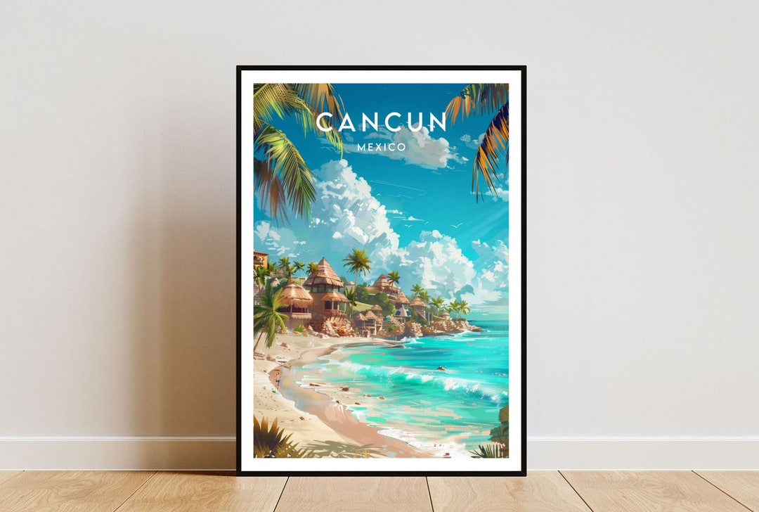 Cancun Travel Print - Mexico, Cancun Poster, Mexico Poster, Travel Wall ...