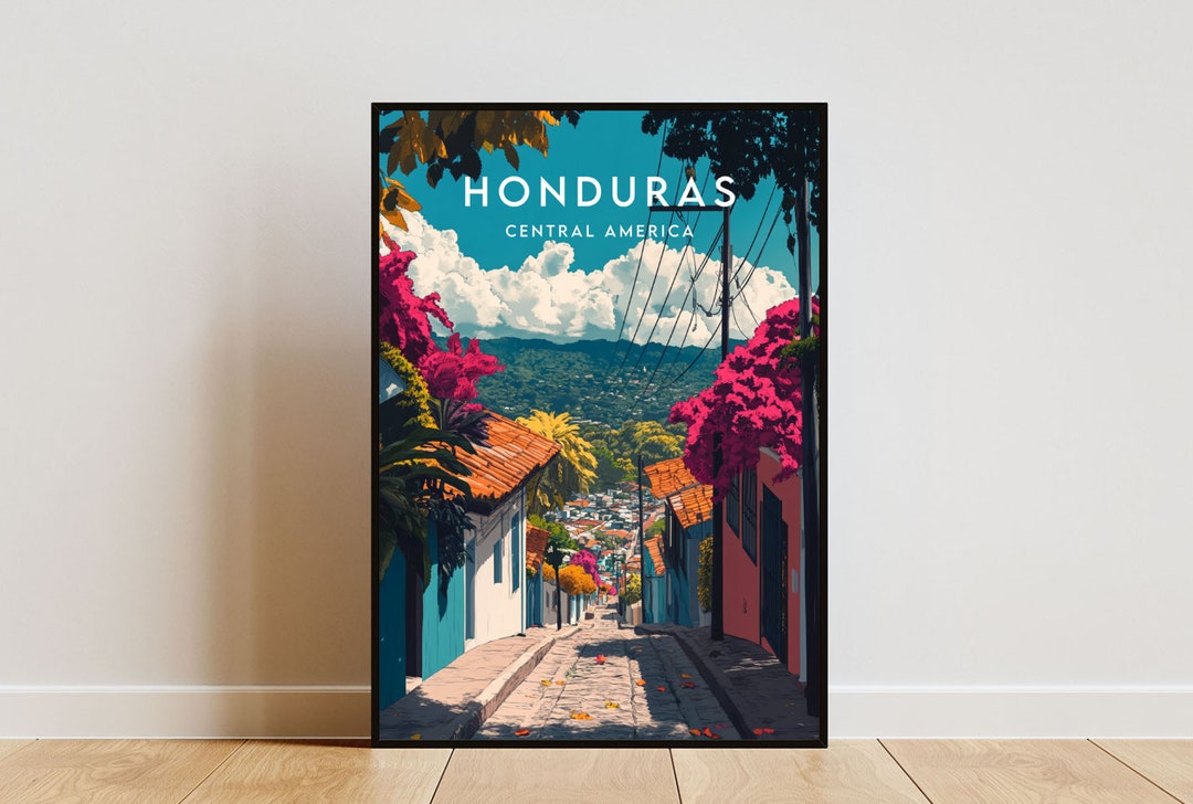 Honduras Travel Print - Central America, Honduras Poster, Central ...