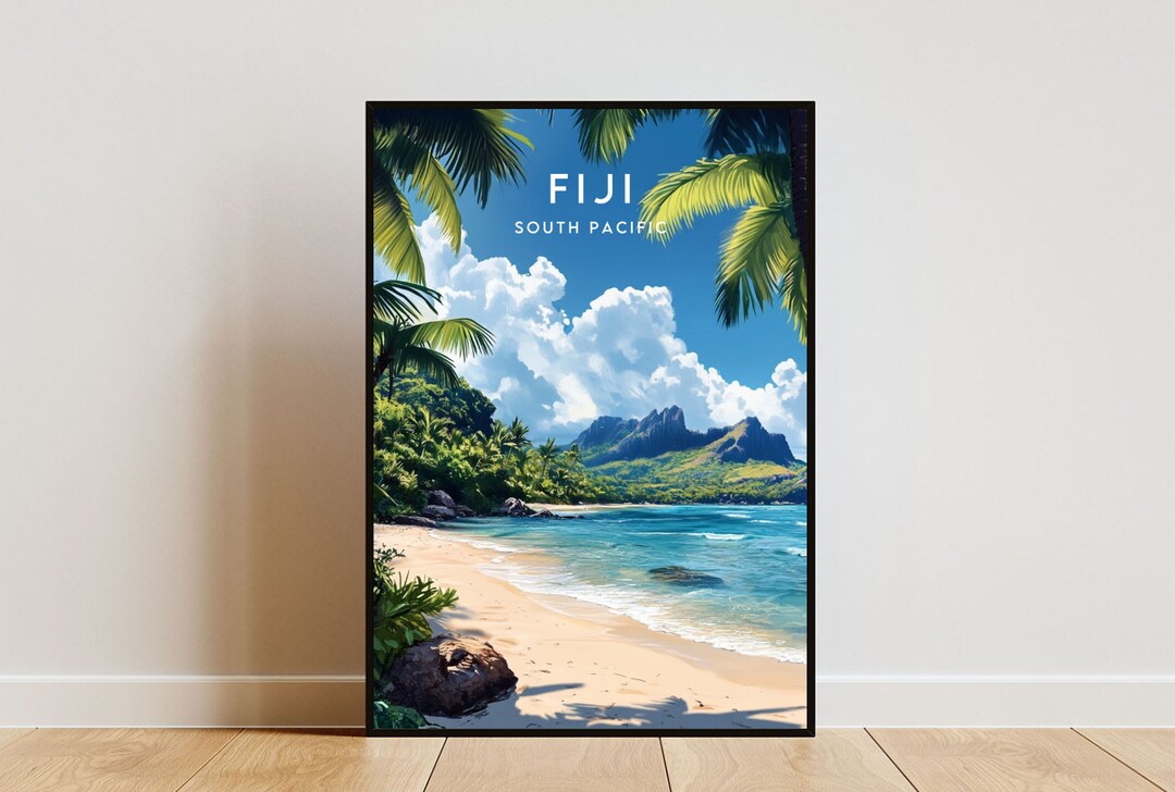 Fiji Travel Print - South Pacific, Fiji Poster, South Pacific Poster ...