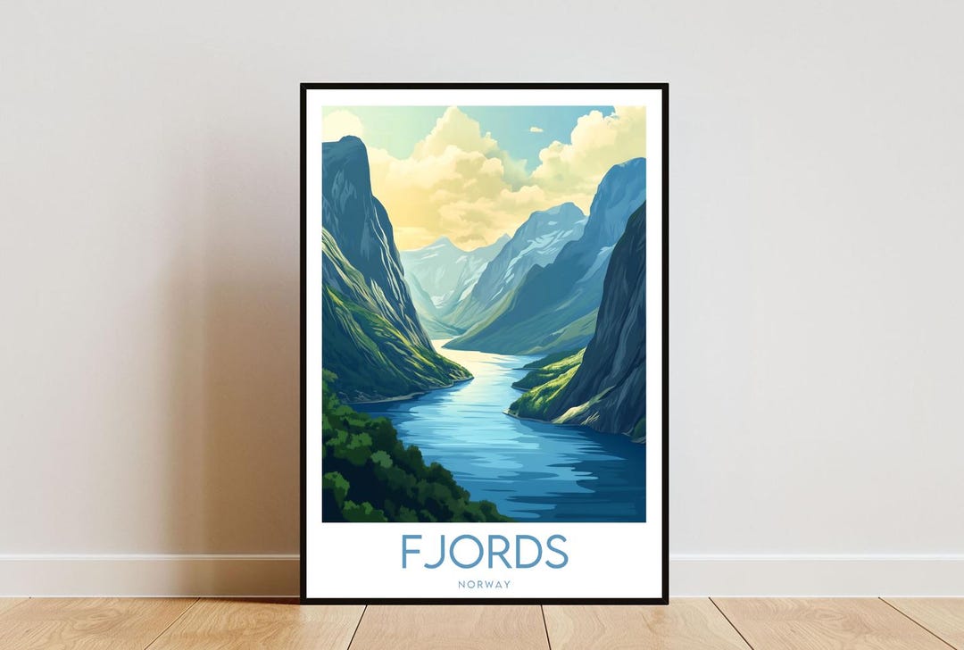 Fjords Travel Print - Norway, Fjords Poster, Norway Poster, Travel Wall ...