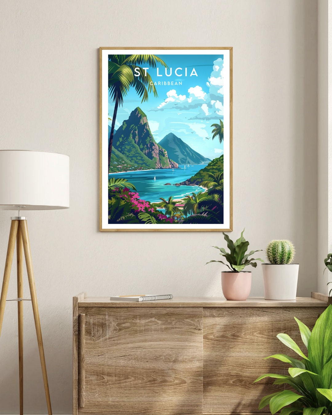 St Lucia Travel Print - Caribbean, St Lucia Poster, Caribbean Poster ...
