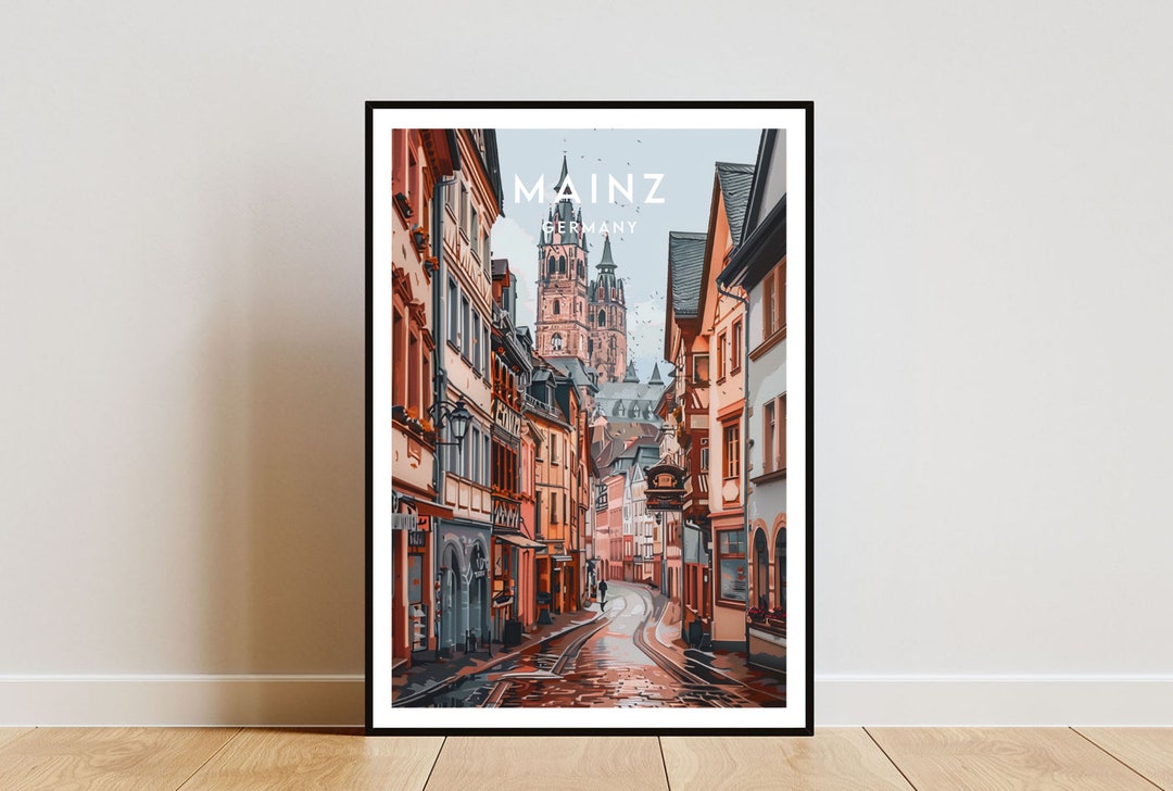 Mainz Travel Print - Germany, Mainz Poster, Germany Poster, Travel Wall ...
