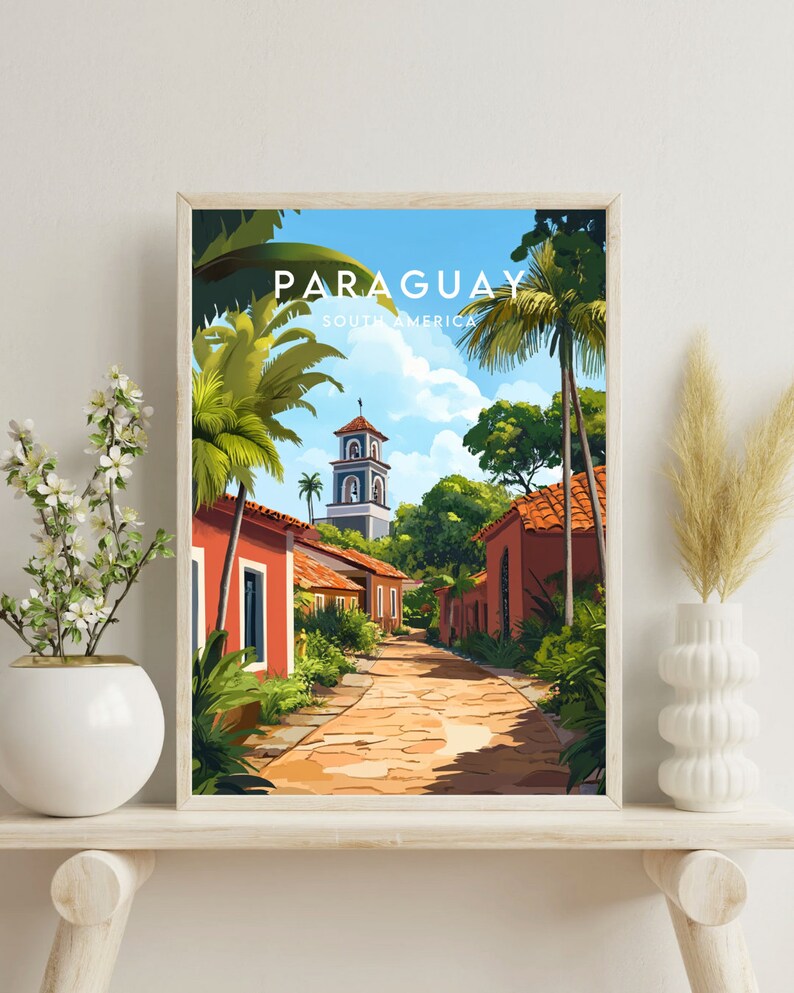 Impresión de viaje a Paraguay - Sudamérica, póster de Paraguay, póster ...