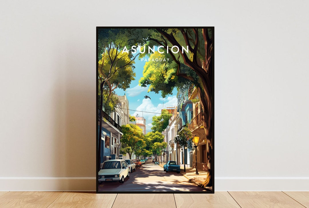 Impresión de viaje a Asunción - Paraguay, póster de Asunción, póster de ...